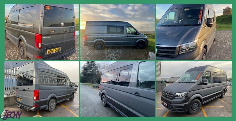 Transforming a Brand New Van with Raptor Paint – Tecky Becky Makes